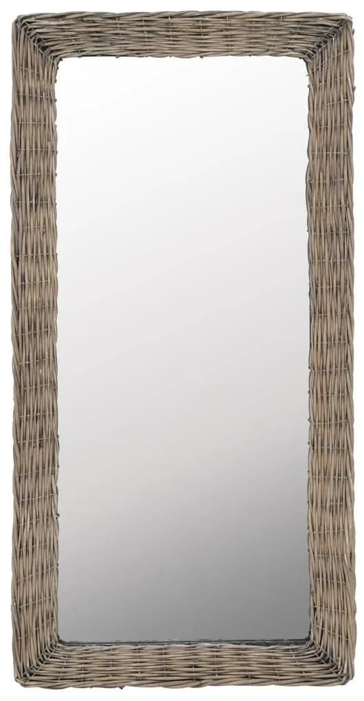 246845 vidaXL Zrcadlo s proutěným rámem 50 x 100 cm hnědé