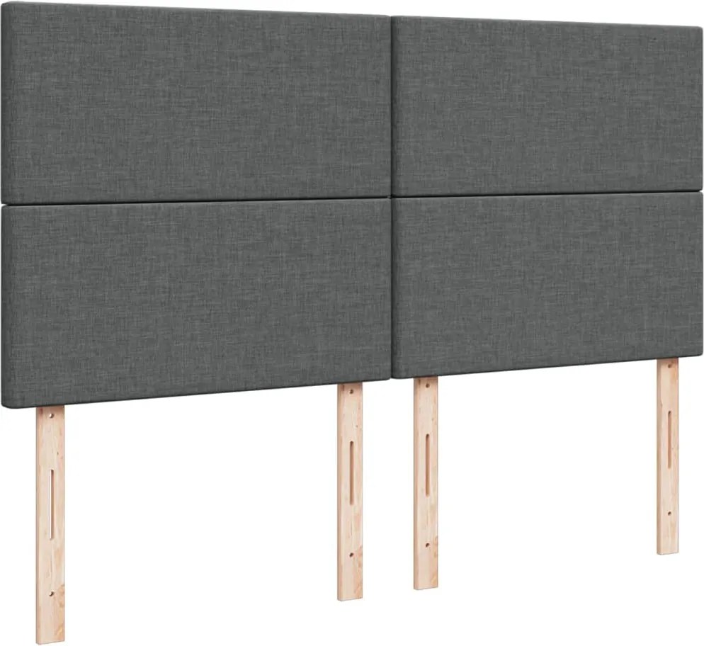 Box spring postel s matrací tmavě šedá 200x200 cm textil 3291381