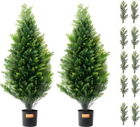 2 Kusů 0,9 m Umělý cedr Topiary Strom Umělá rostlina UV Dekor vnitřní/venkovní
