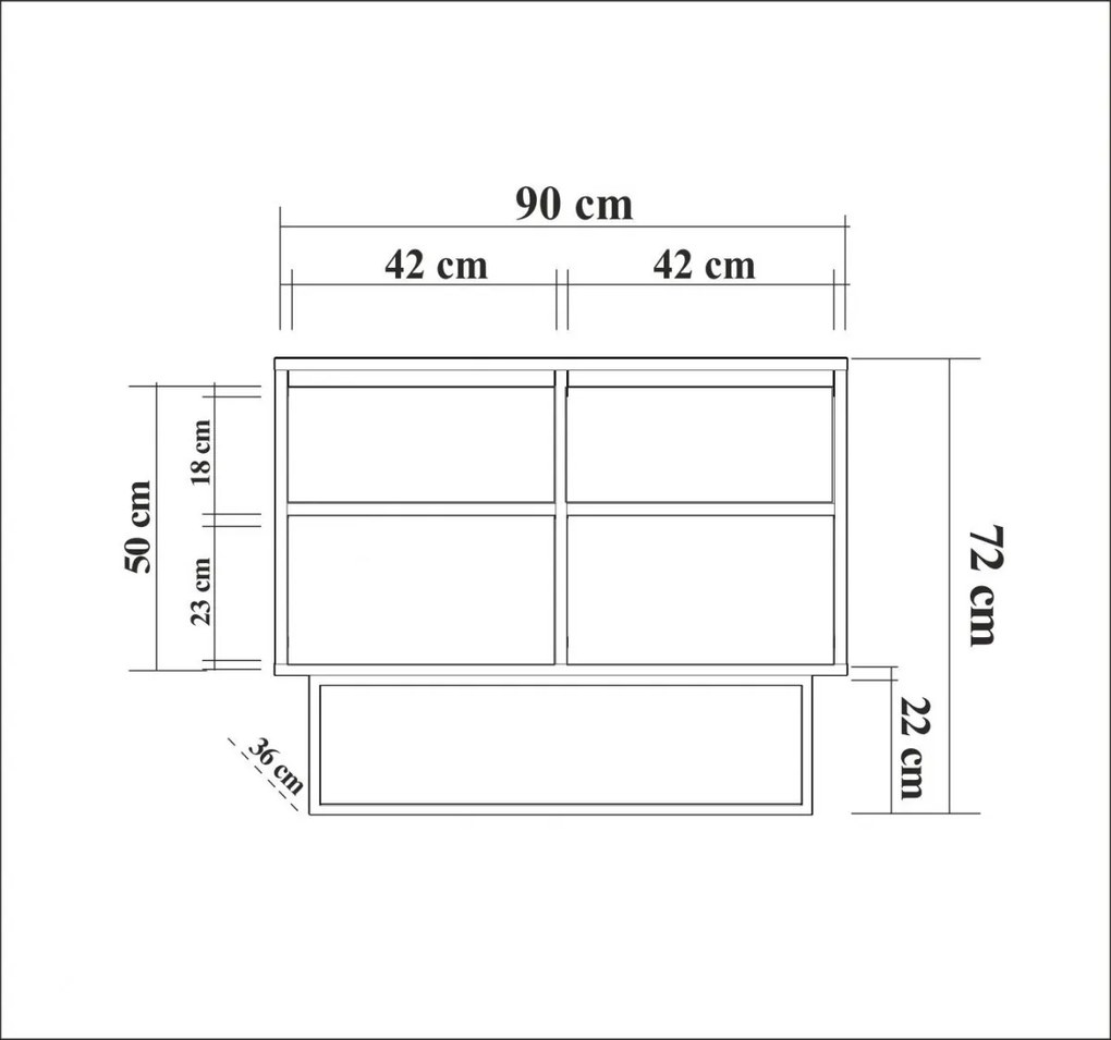 Komoda Ruba III 90 cm ořech