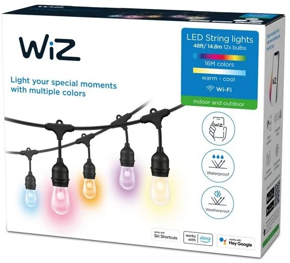 Philips Wiz 8719514554450 Outdoor string Exteriérová světelný řetěz IP65 černá Inteligentní osvětlení WiZ Connected