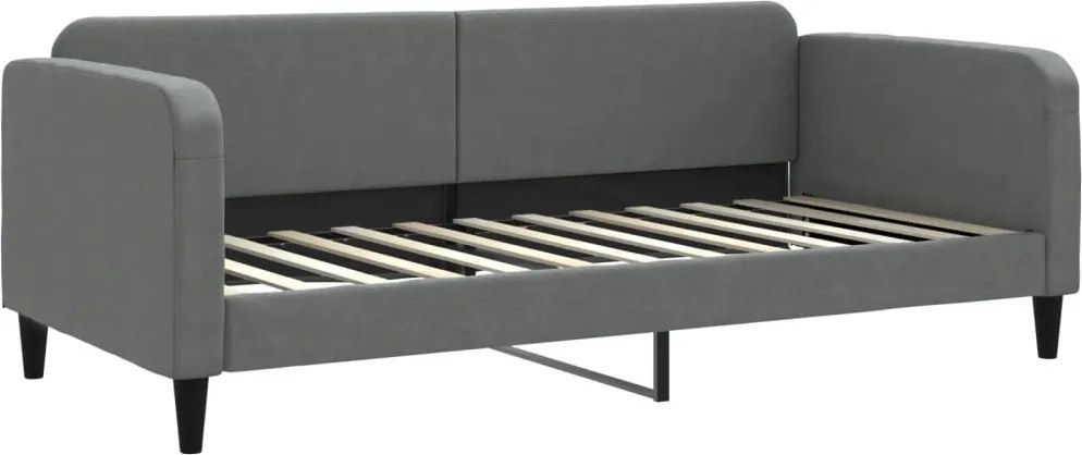 Válenda s přistýlkou a zásuvkami tmavě šedá 90 x 200 cm textil 3196853