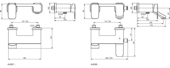 Ideal Standard Tonic Baterie sprchová nástěnná A6337AA