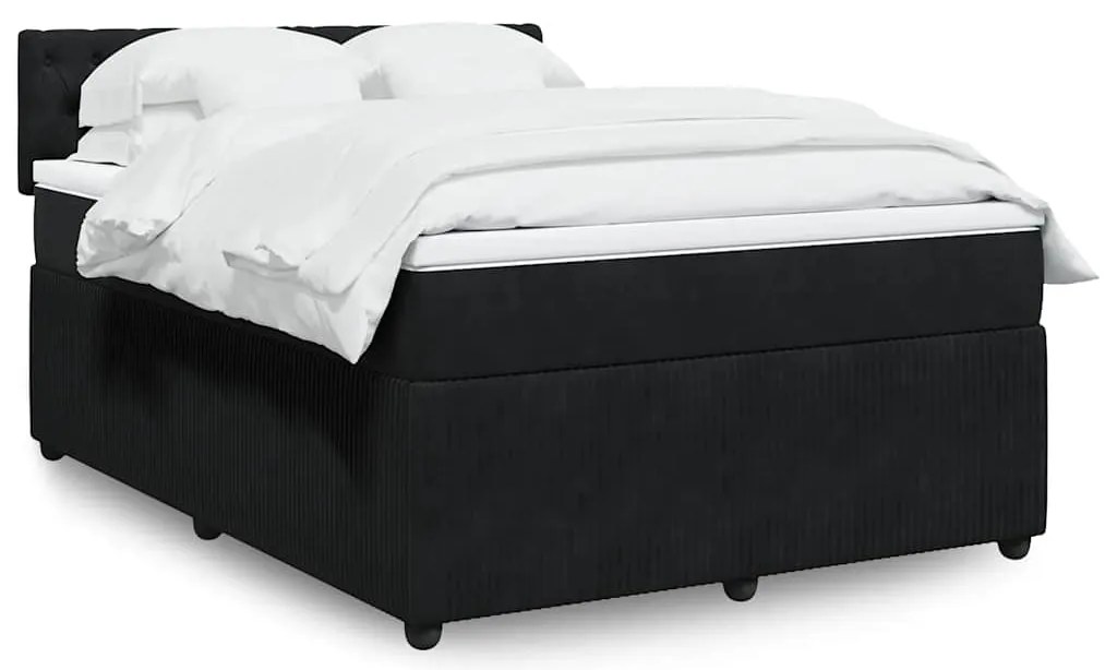 Box spring postel s matrací černá 160x200 cm samet 3290090