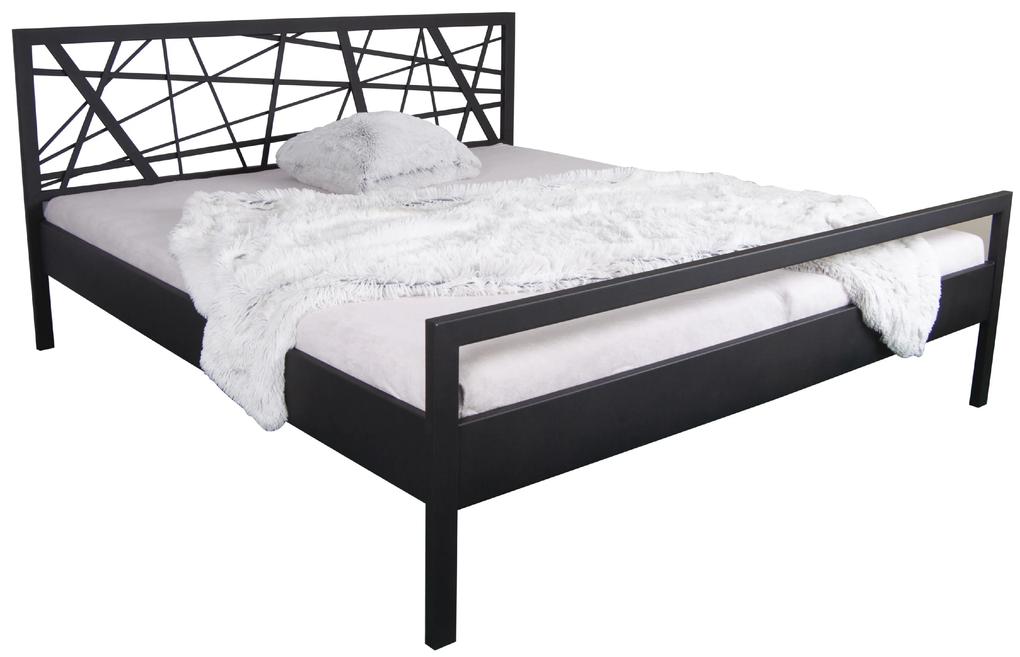 Nábytek ATIKA s.r.o. Kovová postel ZIG ZAG Povrchová úprava: bílá, Rozměr: 180 x 200 cm