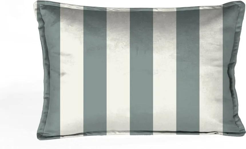 Modro-bílý dekorativní povlak na polštář Velvet Atelier Stripes, 50 x 35 cm