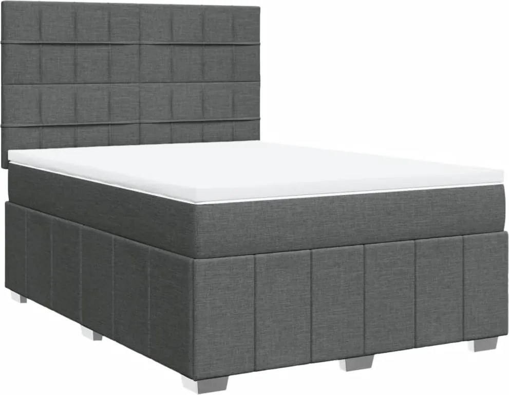 Box spring postel s matrací tmavě šedá 160x200 cm textil 3291720