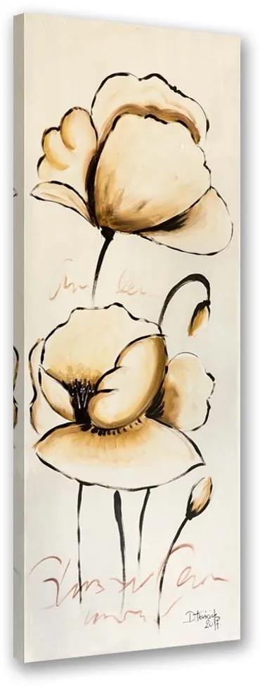 Gario Obraz na plátně Žluté malované květiny Rozměry: 30 x 90 cm