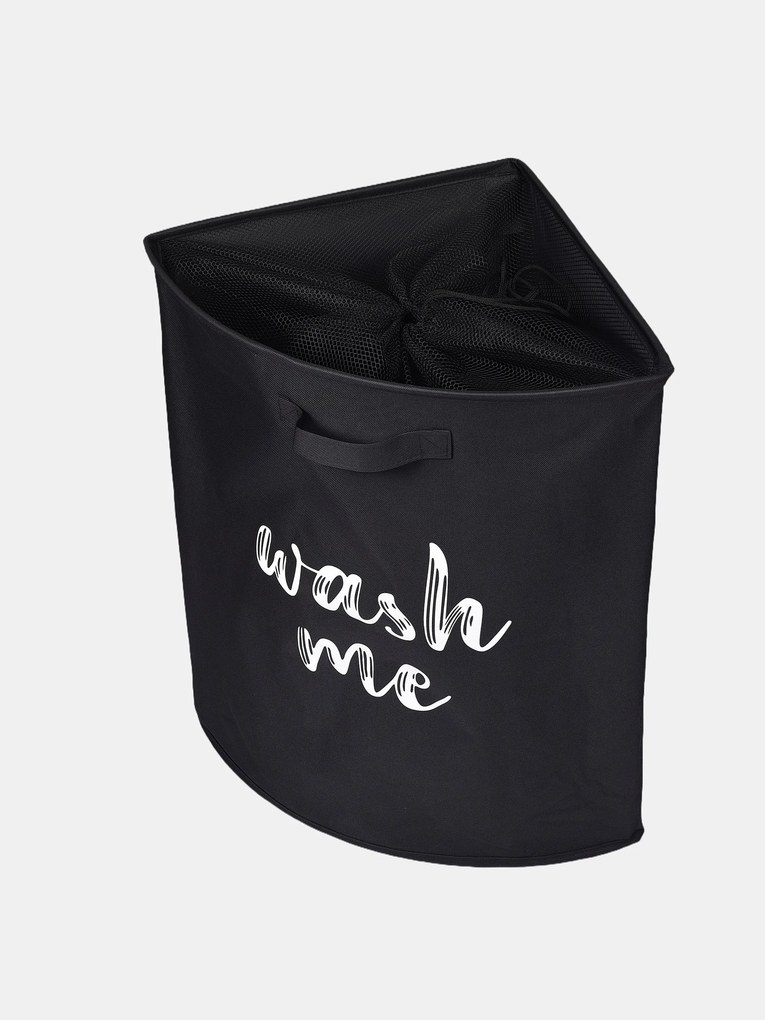 Sinsay - Koš na prádlo s nápisem WASH TIME - černá