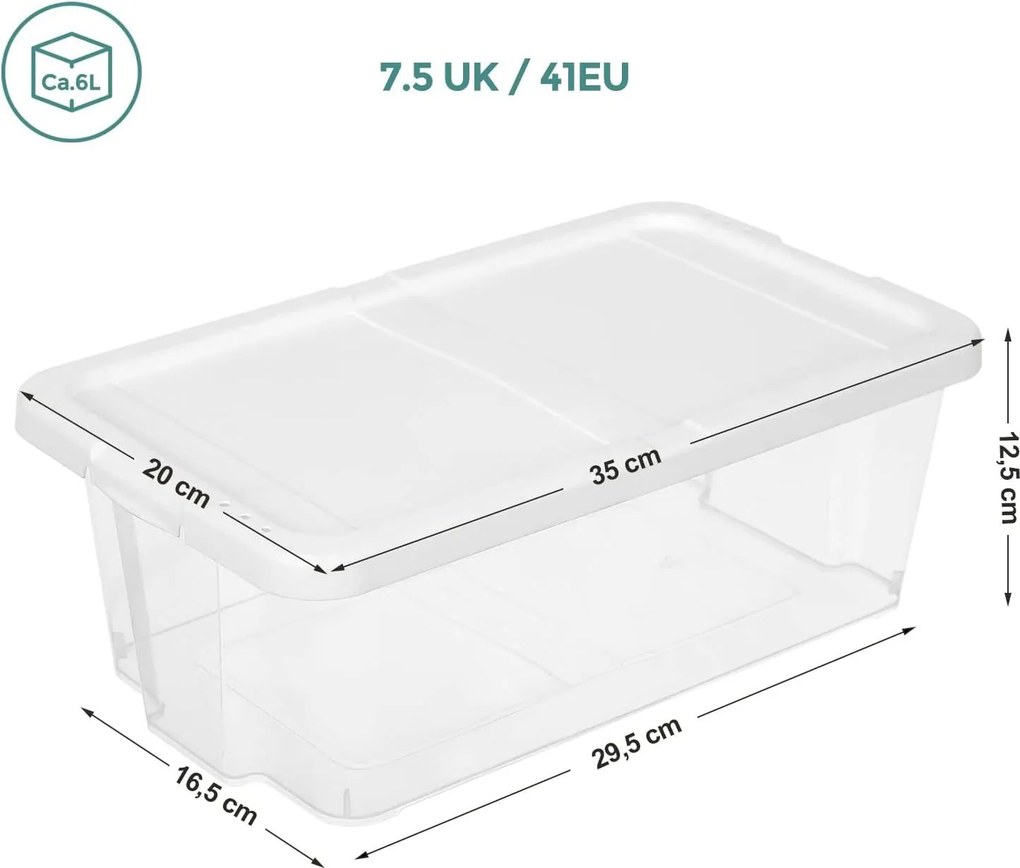 Úložný box na boty, 12 kusů, plastová krabice na boty