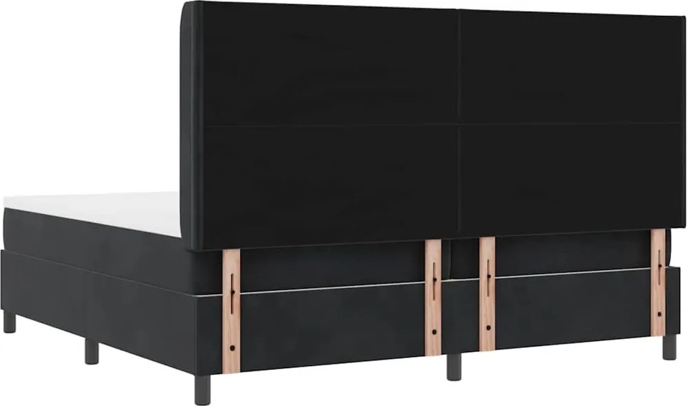 Postel s boxspringem s čelo Černá 200 x 200 cm samet 3342082