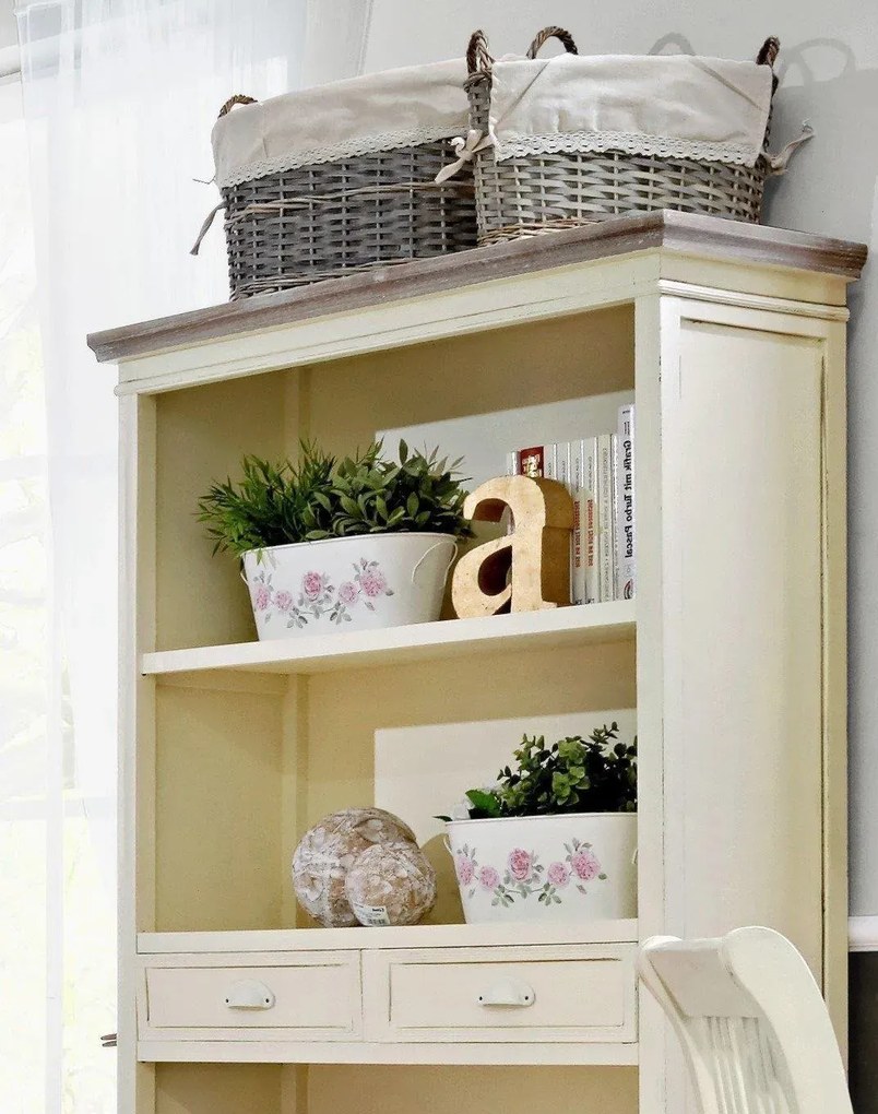 Knihovna Rimini 90 cm krémová/hnědá