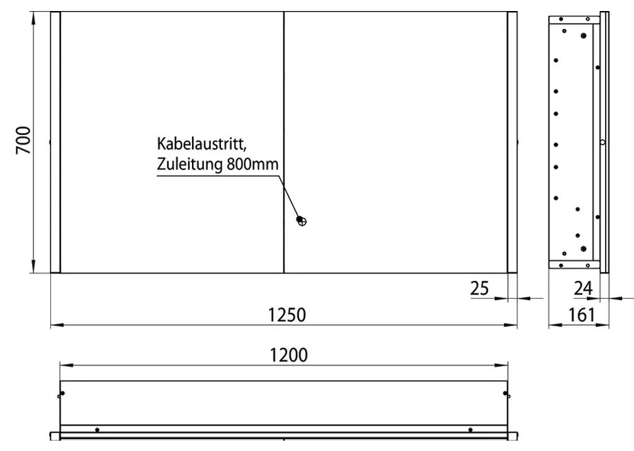 Emco Select - Vestavěná LED osvětlená zrcadlová skříňka 1200 mm bez Bluetooth, zrcadlová 949705019