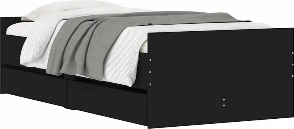 Rám postele se zásuvkami černý 90 x 190 cm 3207379