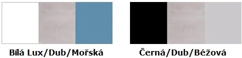 Meblar Komoda PL08 PLANET Barva: Černá/Dub/Béžová