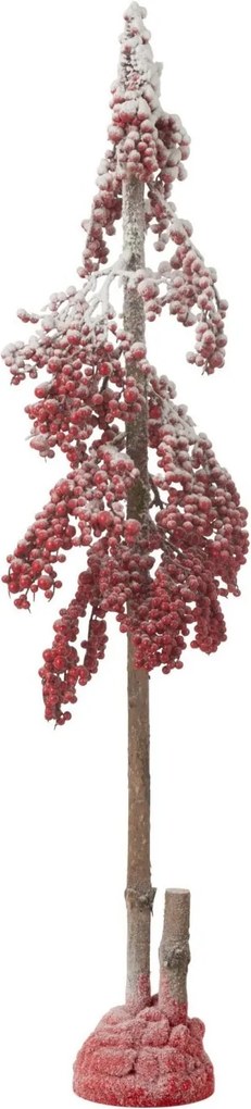 Vánoční dekorace zasněžený stromek s červenými bobulemi Berries L – 30*30*108 cm