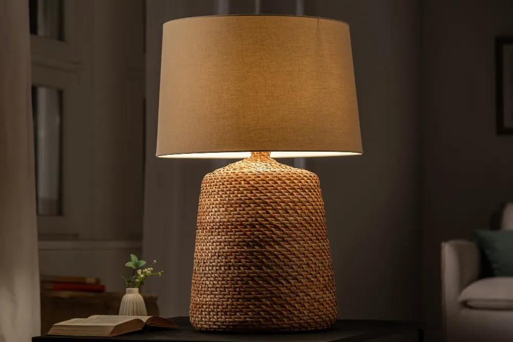 Ratanová stolní lampa Terrell 82 cm přírodní - béžová | BIANO