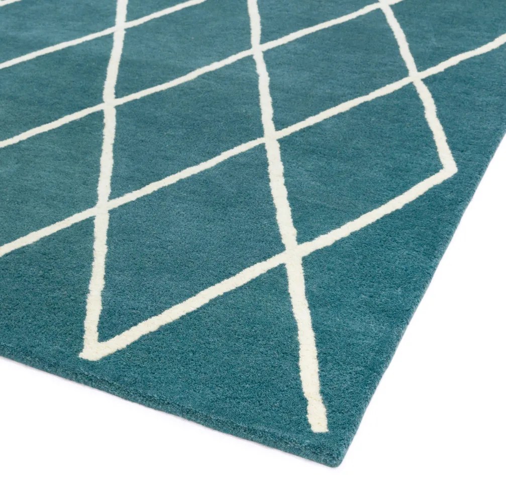 Modrý koberec Swans Diamond Teal Rozměry: 80x150 cm
