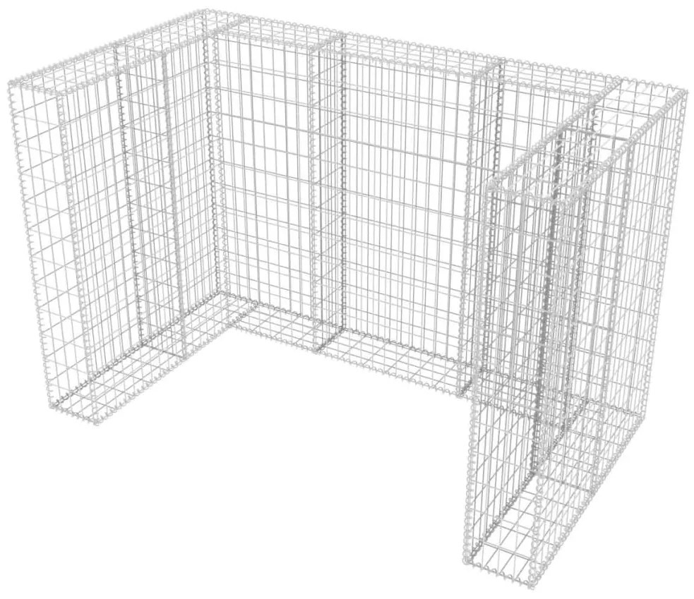 vidaXL Marketos Gabionová zástěna pro 2 popelnice ocelová 180 x 100 x 120 cm