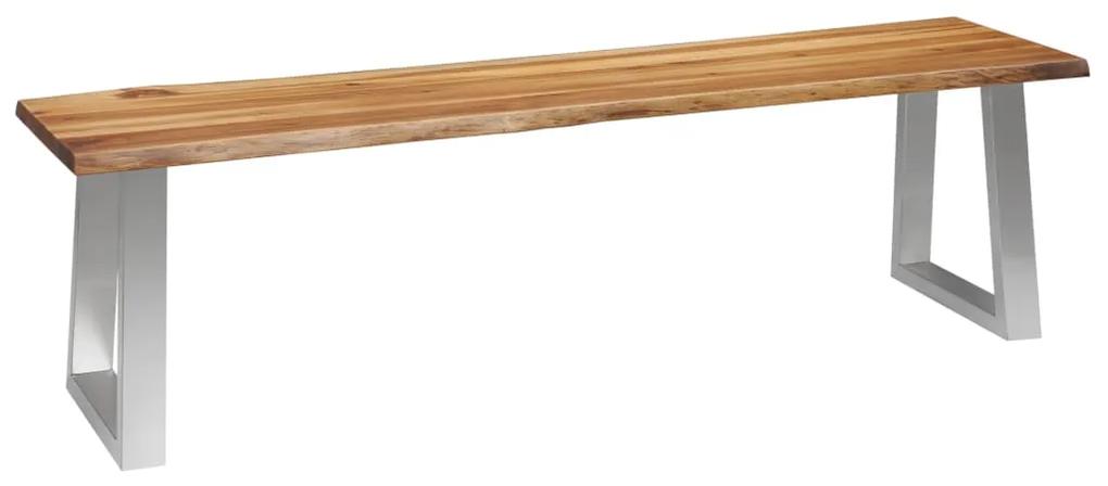 283894 vidaXL Lavice 160 cm masivní akáciové dřevo a nerezová ocel