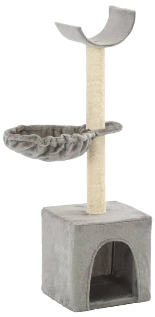 Škrabadlo pro kočky se sisalovými sloupky 105 cm šedé 170623