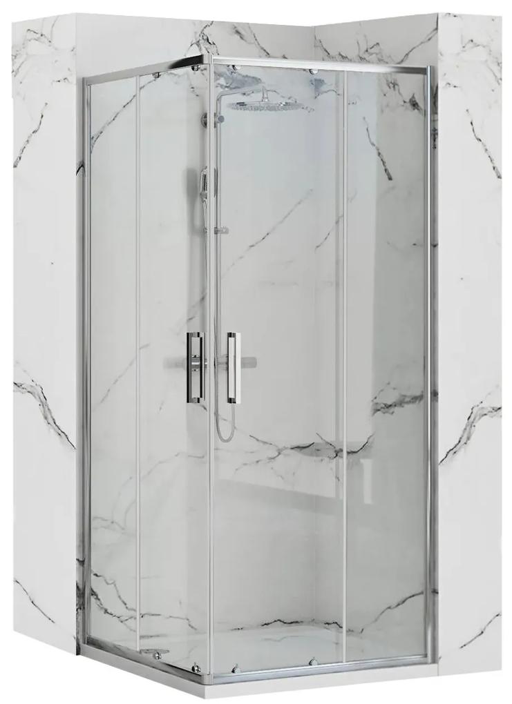 Čtvercový sprchový kout REA PUNTO 80x80 cm, chrom