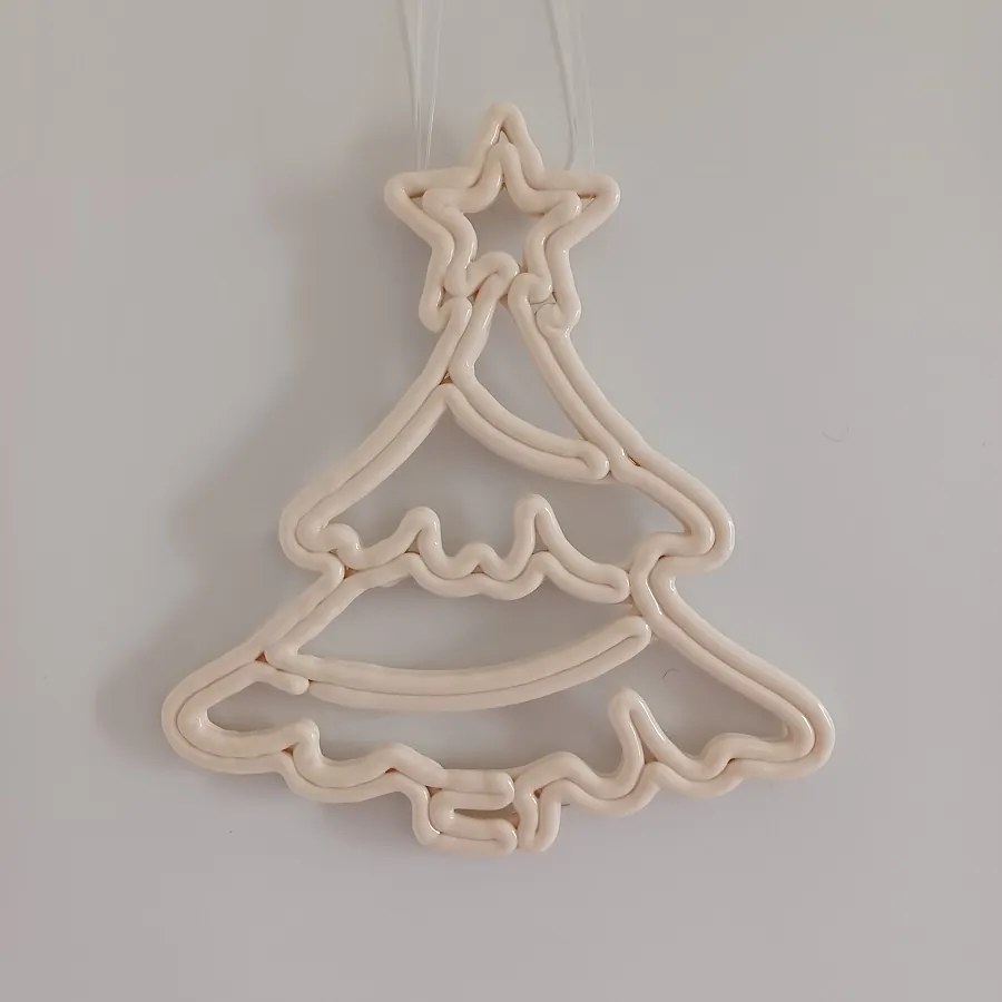 ECOprint vánoční ozdoba stromeček 30 cm bílá, 3D tisk, plast, venkovní