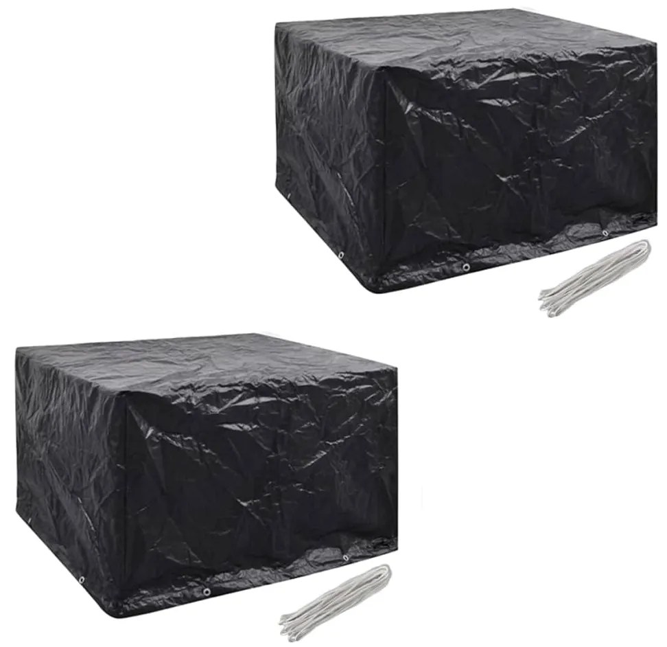 Plachty na zahradní nábytek 2 ks polyratan 8 oček 113 x 113 cm 279119