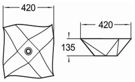 Mexen ELVIRA UMYVADLO, 42x42 cm, bílá, 21894200