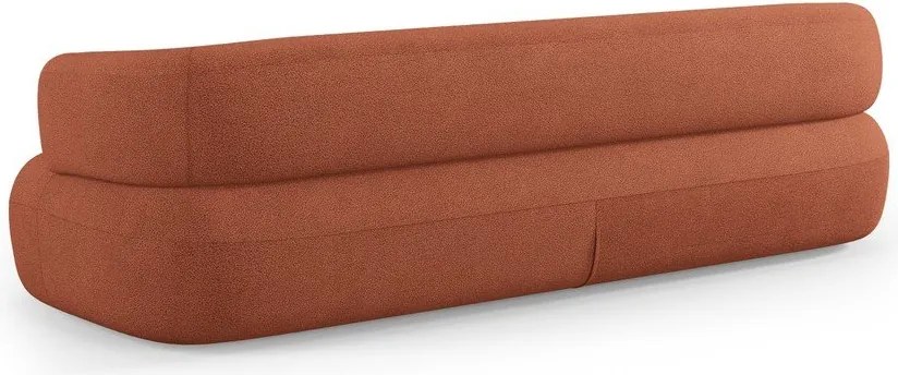 Pohovka z textilie bouclé v terakotové barvě 226 cm Jenny – Micadoni