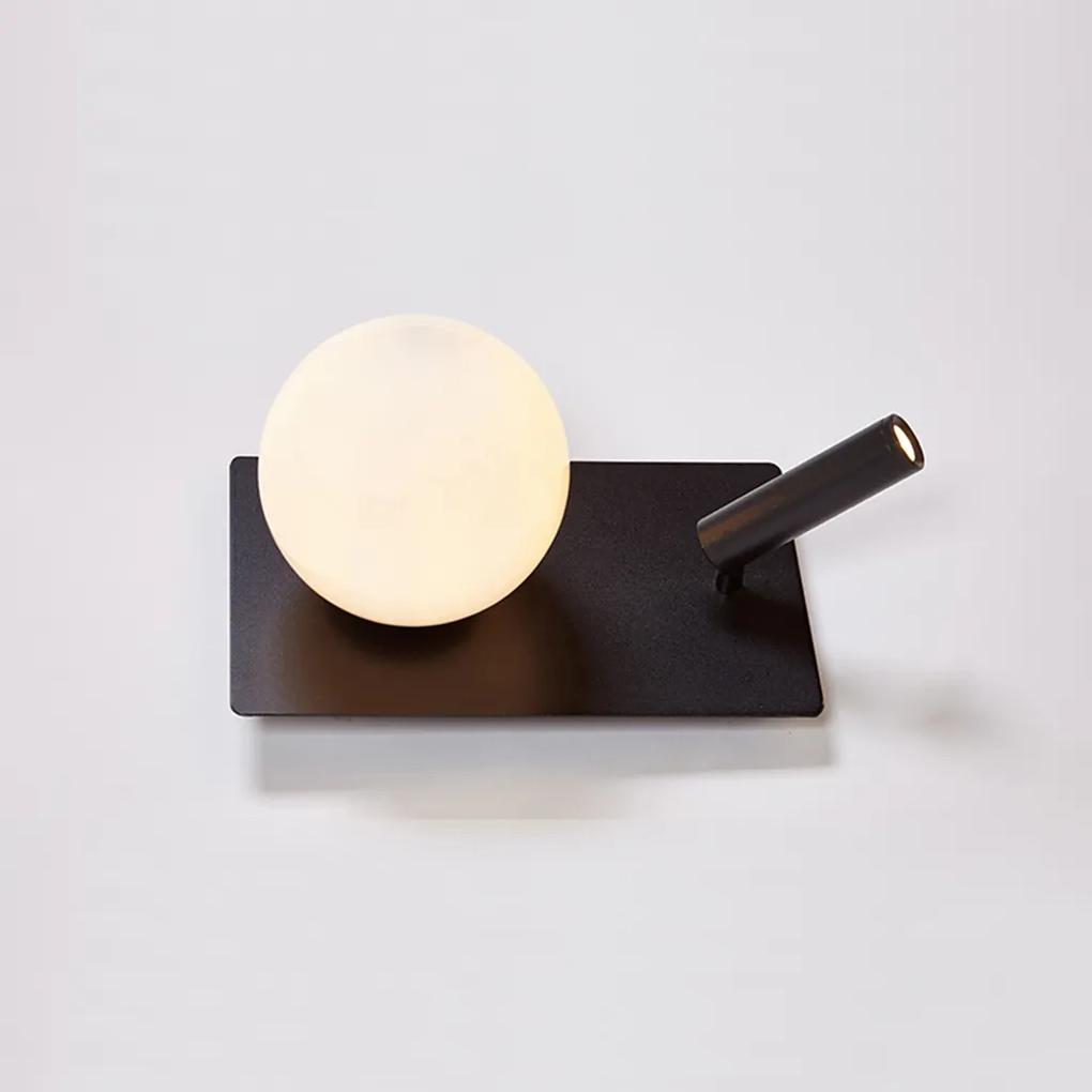 Nástěnné svítidlo s lampičkou na čtení Glos Reader Horizontal Barva: Černá
