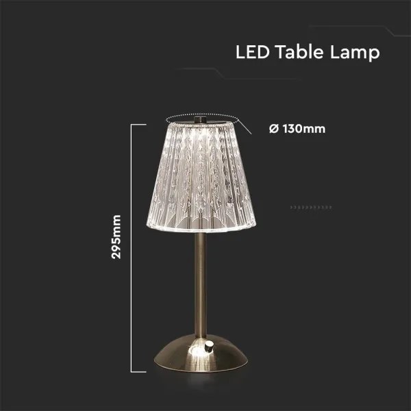LED Stmívatelná dobíjecí stolní lampa LED/2,4W/5V 3000-6000K 1800 mAh chrom
