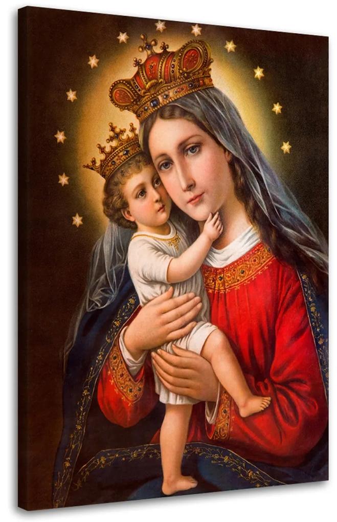 Obraz na plátně RELIGIÓZNÍ Madona s dítětem, - 70x100 cm