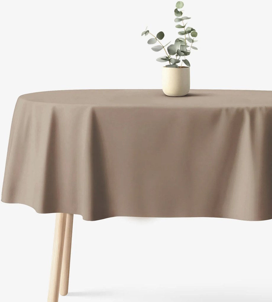 Goldea oválný ubrus 100% bavlněné plátno - kávový hnědý 140 x 280 cm