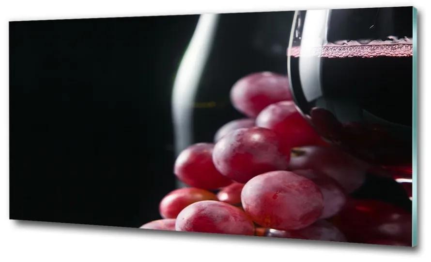 Wallmuralia Fotoobraz na skle Hrozny a víno 100x50
