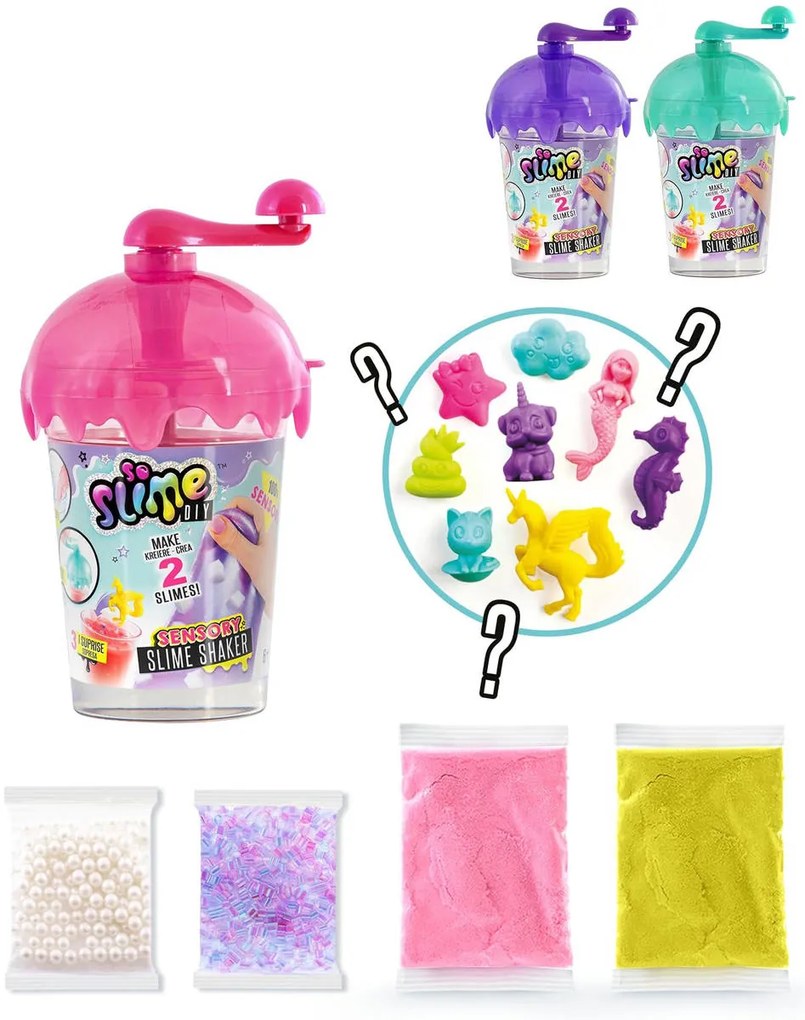 EP Line So Slime Shaker kelímek kreativní set výroba slizu se třpytkami 3 barvy ssc243