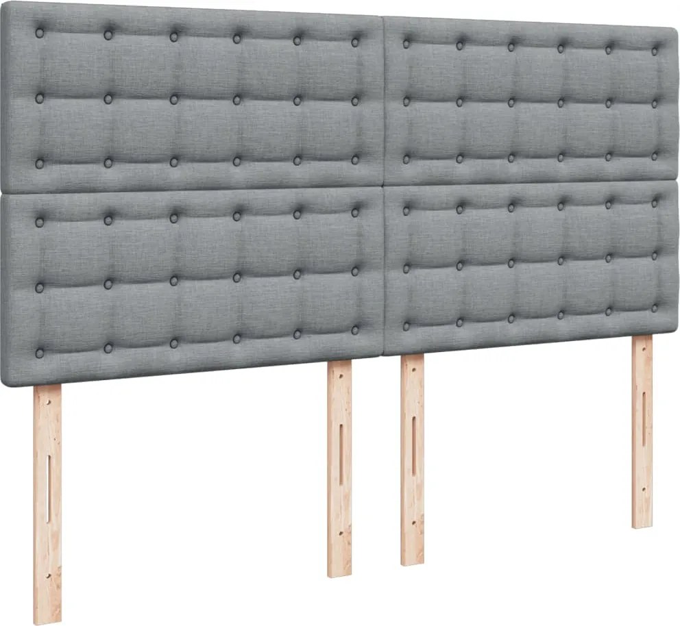 Box spring postel s matrací světle šedá 200 x 200 cm textil 3292909