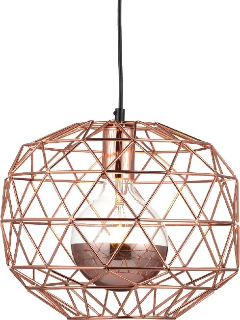 ACA DECOR Závěsný lustr Aladin Copper Ø 30 cm