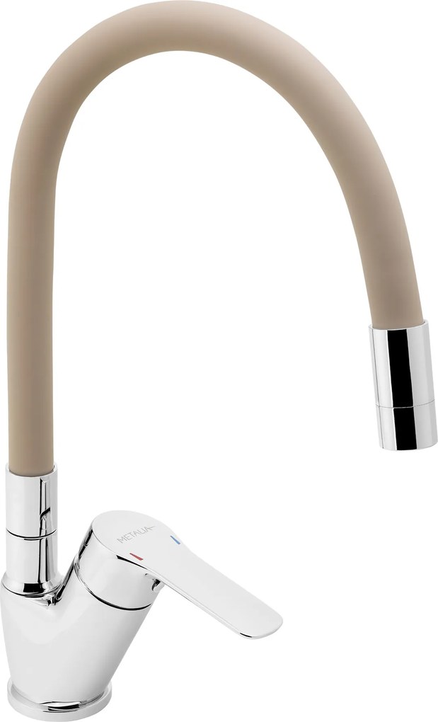 Novaservis Novaservis, Dřezová baterie s béžovým flexi ramenem Metalia 54, chrom, 54014F-0BE