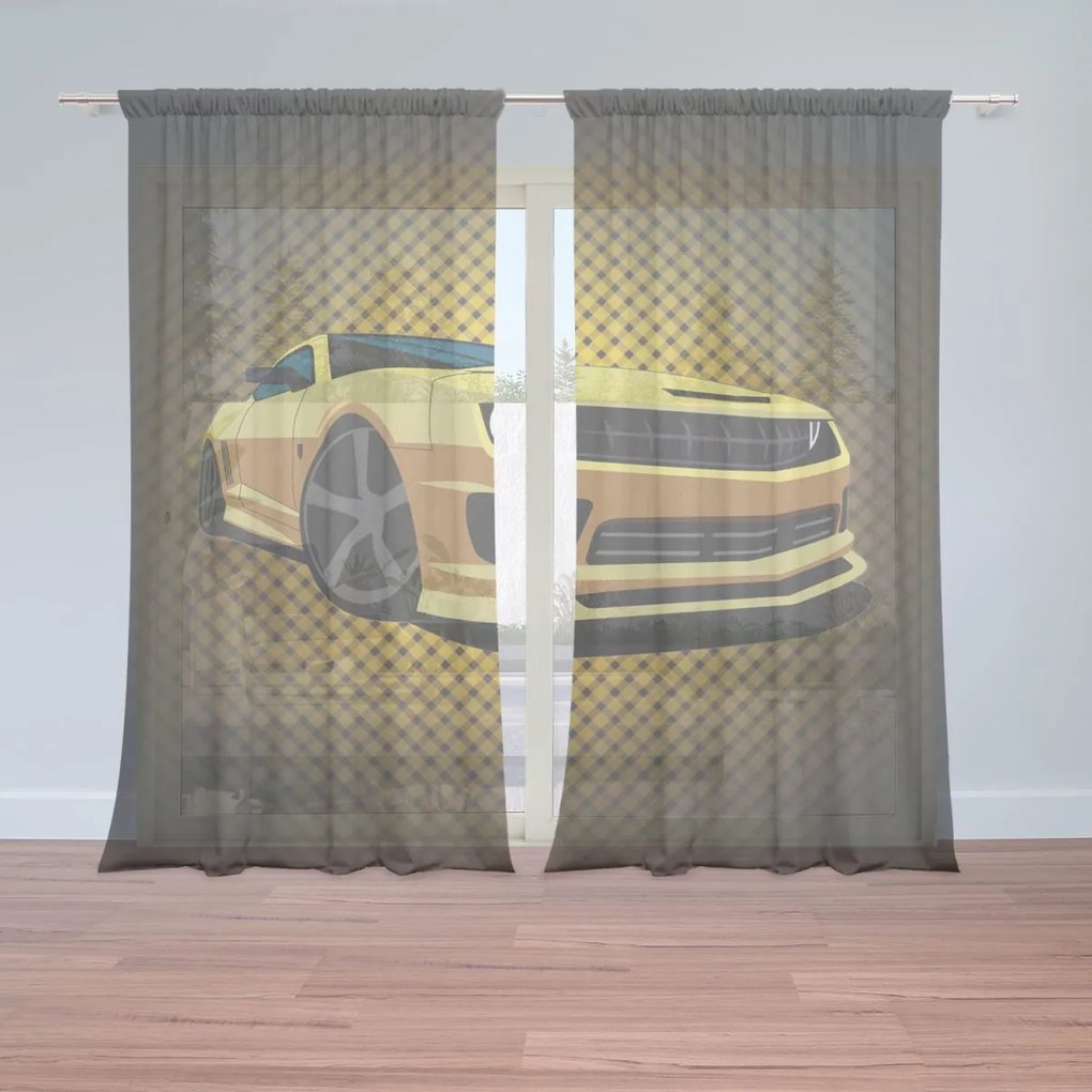 Sablio Záclony Chevrolet Camaro Žlutá mřížka: 2ks 150x250cm