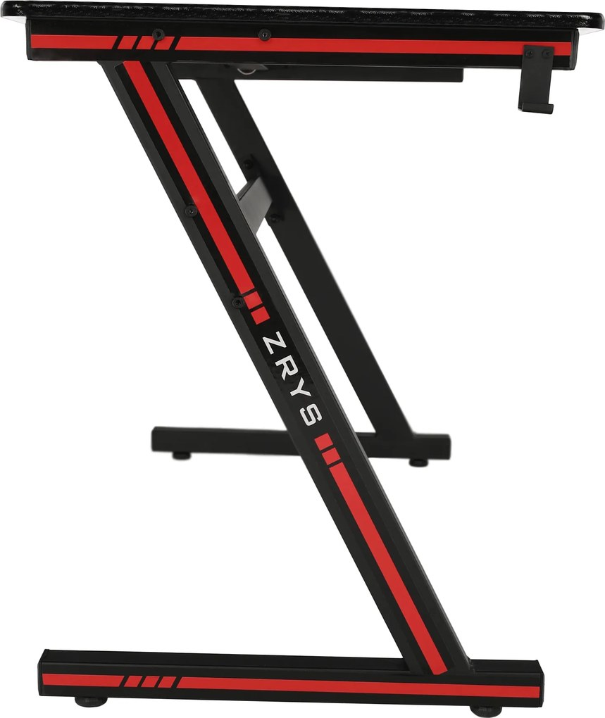 Herní stůl / počítačový stůl, černá / červená, MACKENZIE 140cm
