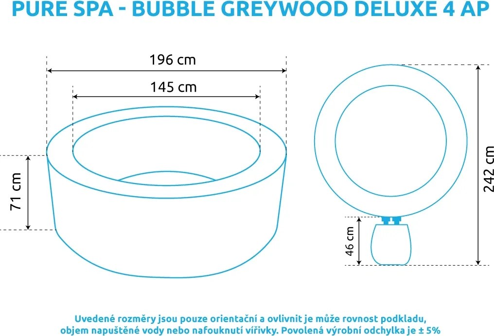Marimex Pure Spa Bubble Greywood Deluxe 4 11400254