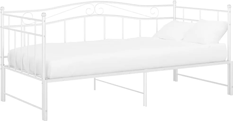 Rám vysouvací postele/pohovky bílý kovový 90 x 200 cm 324783