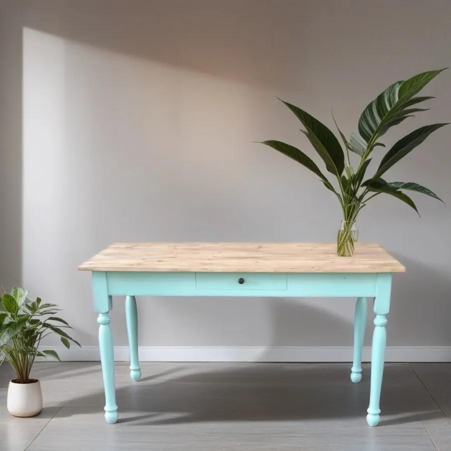 Stará Krása – Ruční výroba Jídelní stoly v zeleném odstínu 77 x 160 x 80 cm