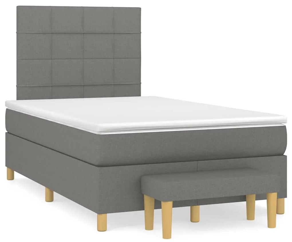 Box spring postel s matrací tmavě šedá 120x190 cm textil 3270405