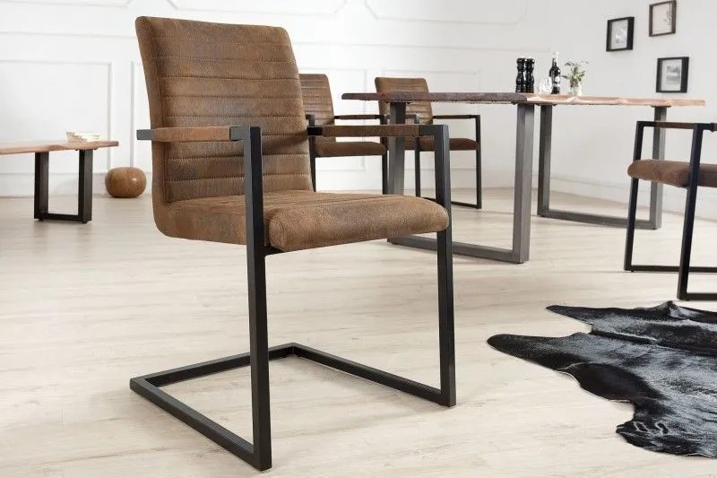 Deflee židle IMPERIAL BROWN II ZDL37081mikrovlákno, ušlechtilá ocel  55 cm x 90 cm x 60 cm