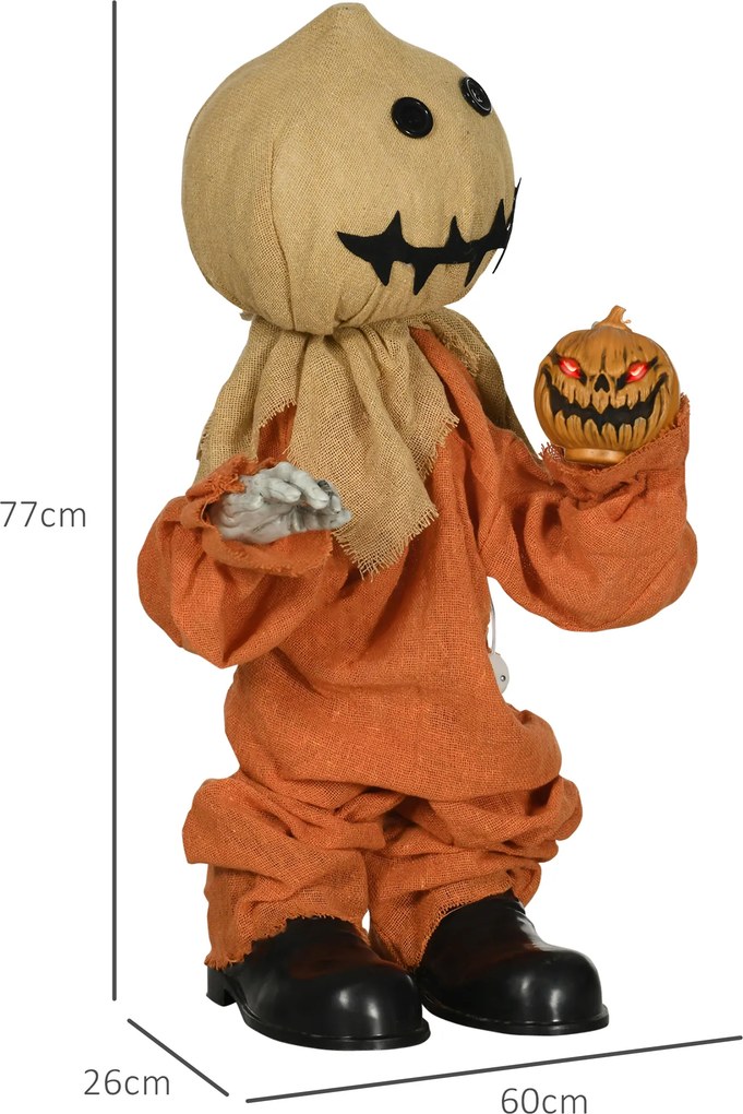 HOMCOM Strašák Halloween dekorace, pohyblivý, vydává zvuky, na baterie