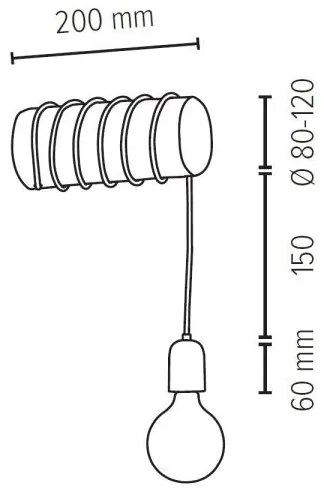 Spot-Light 6834150 - Nástěnné svítidlo TRABO 1xE27/60W/230V