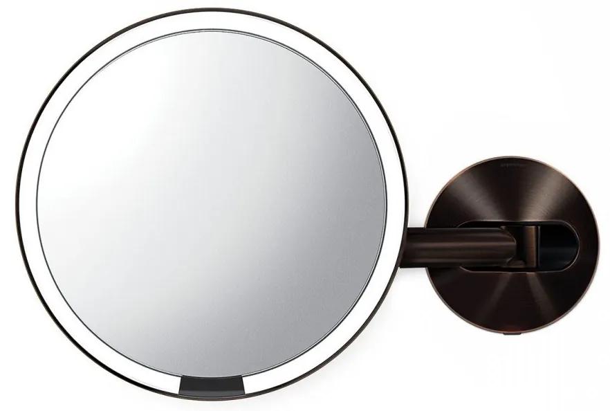 Simplehuman, Nástěnné kosmetické zrcadlo s LED osvětlením Sensor, síťové,  20 cm | tmavá bronz | BIANO