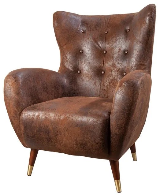 Designové křeslo Danail antik hnědé